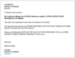 Letter of explanation for a cash-out refinance (Template)